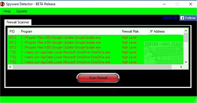 Download Spyware Detector MajorGeeks